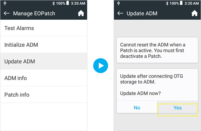 6 Follow the on-screen instructions when proceeding with ADM update.